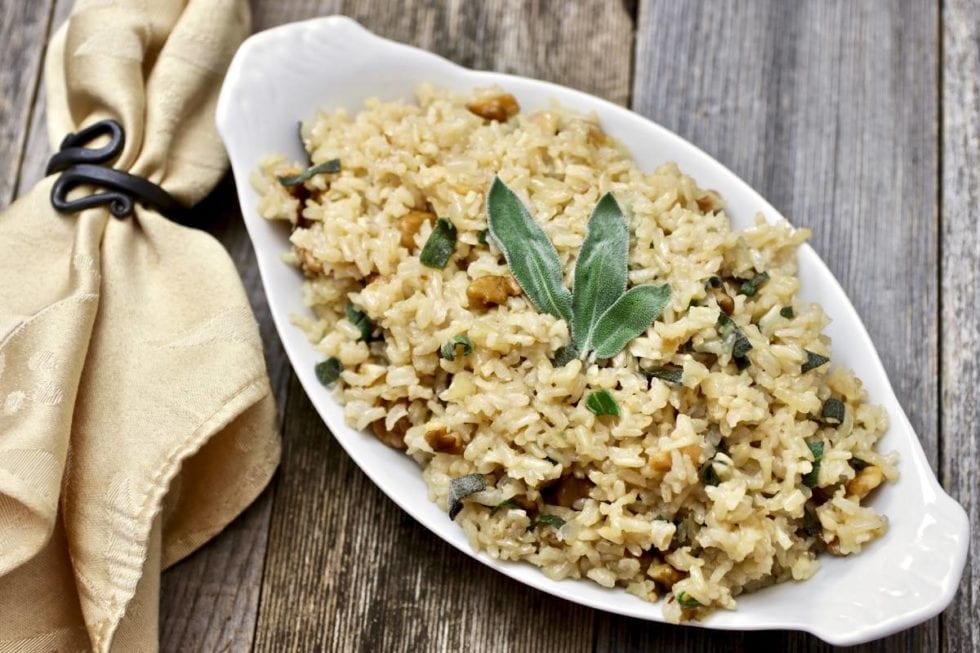 Brown Rice With Sage and Walnuts - Life At The Table